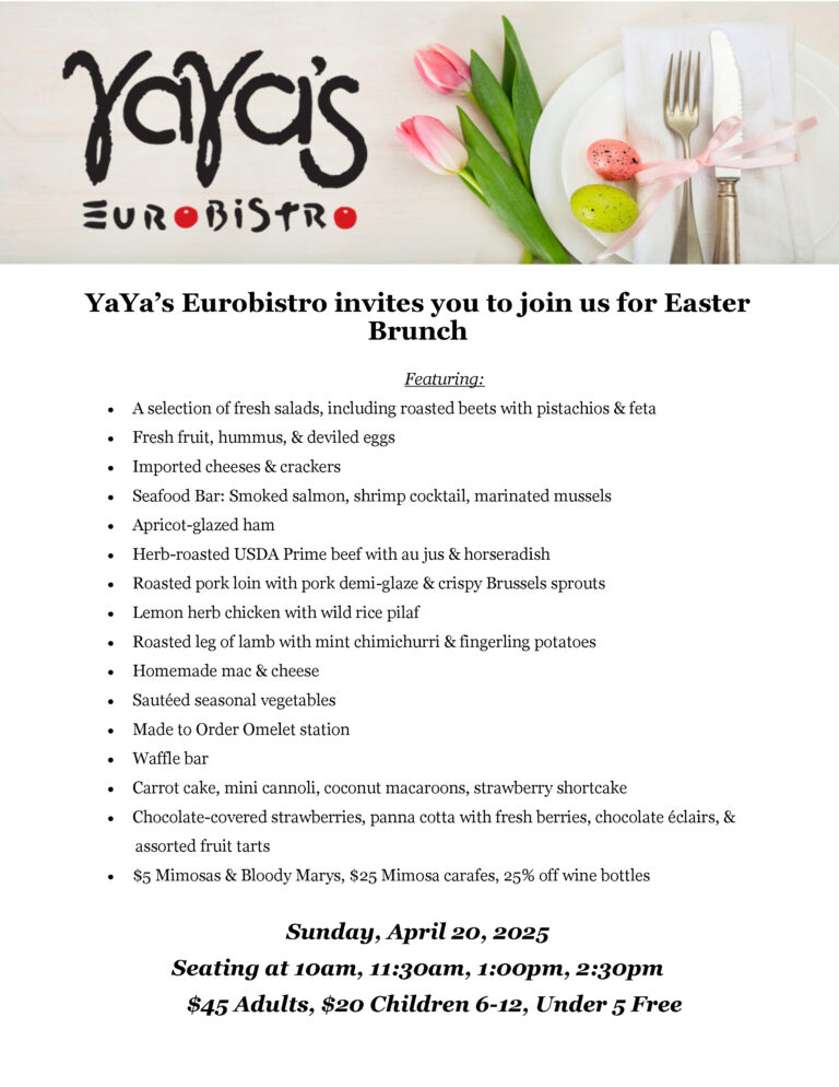 Easter Brunch 2025 – YaYa's EuroBistro